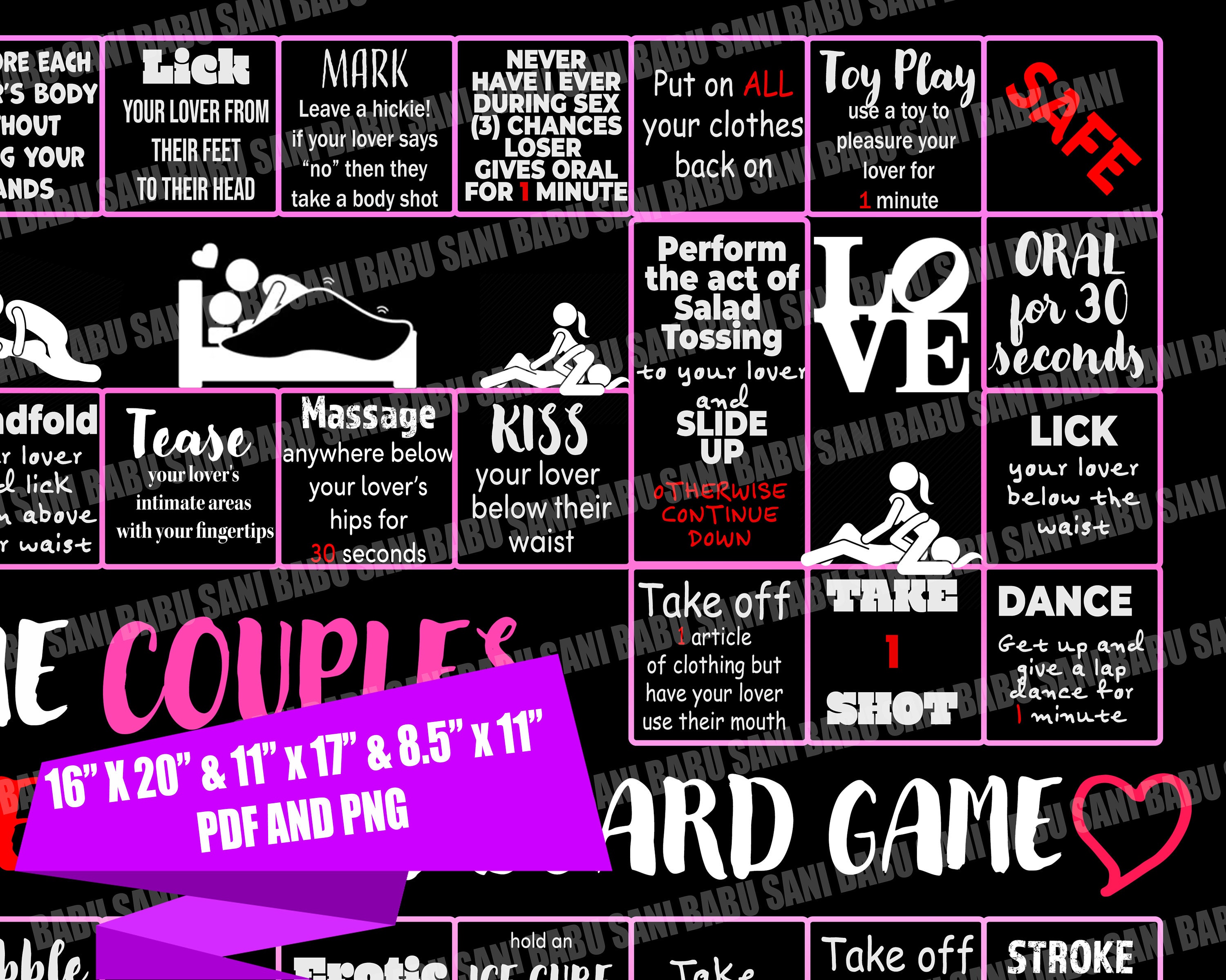 The Spicier Adult Couple Board Game Date Night Game Digital File