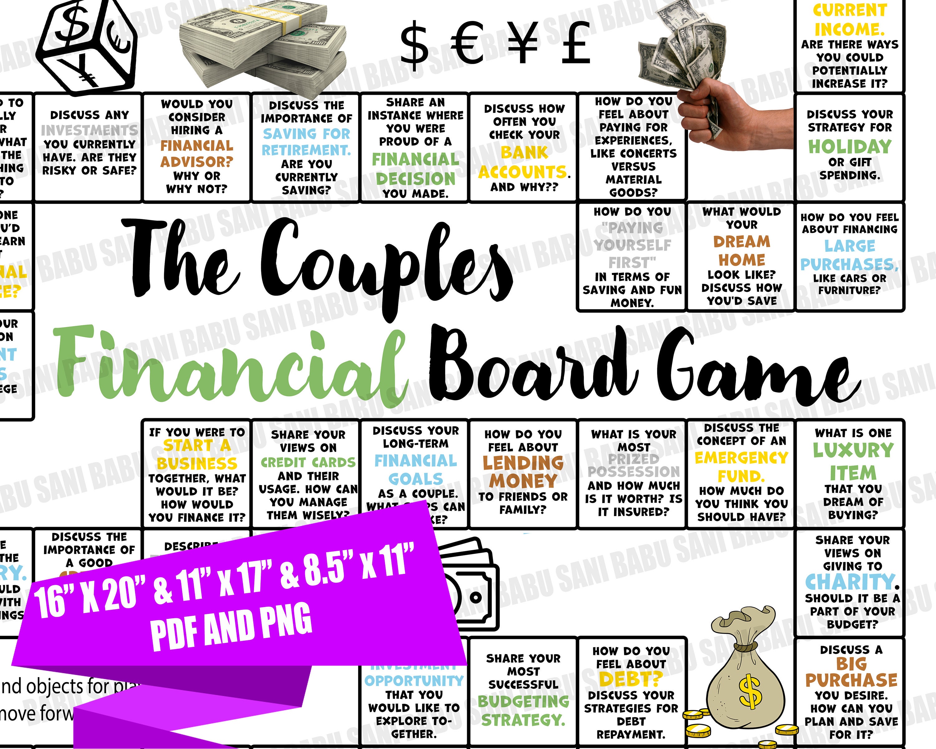 Couples Financial Board Game, Date Night, Finances, Couple ...