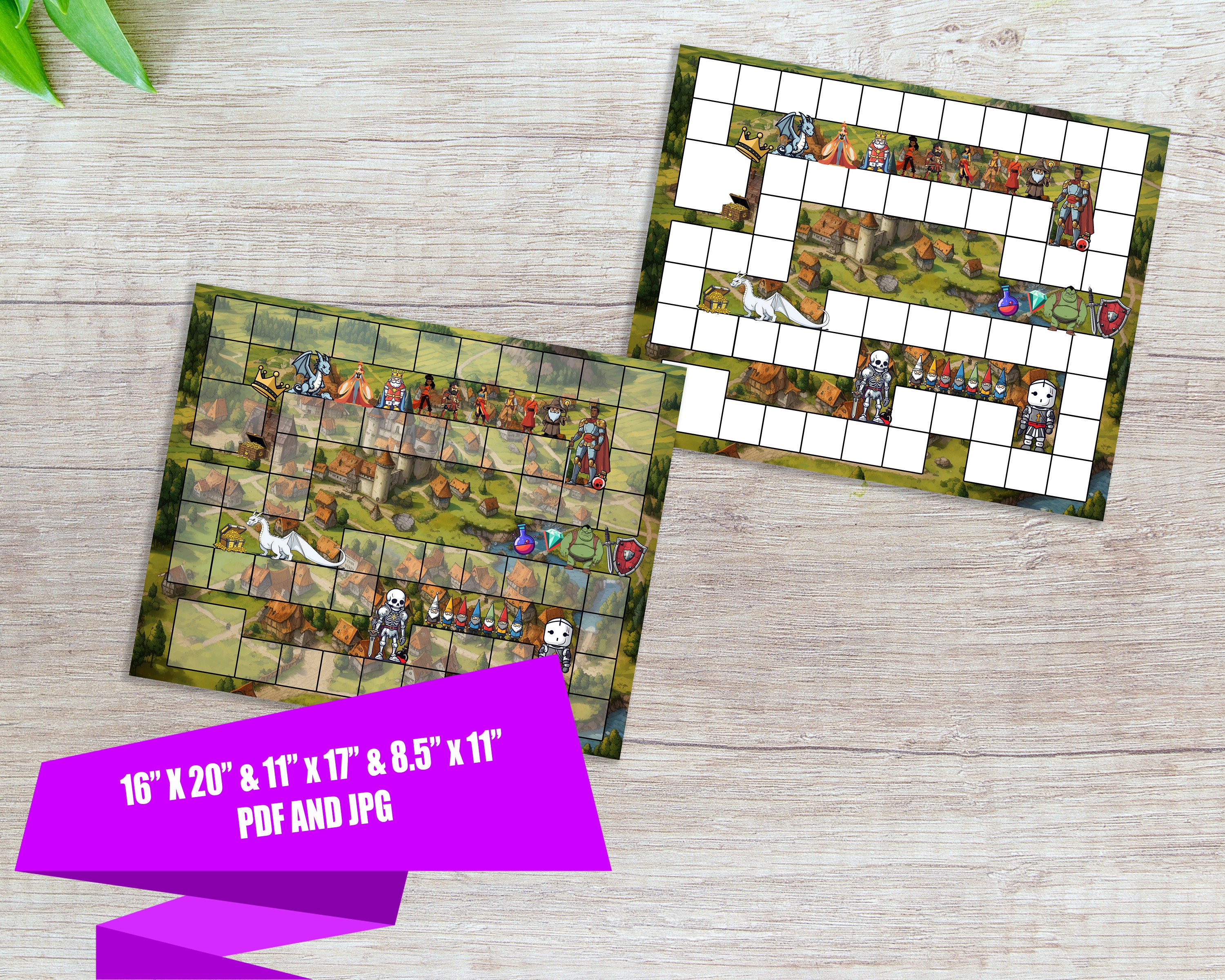 DIY Blank Fantasy Game Board, Kids Game Board, Adult Game Board, Board ...
