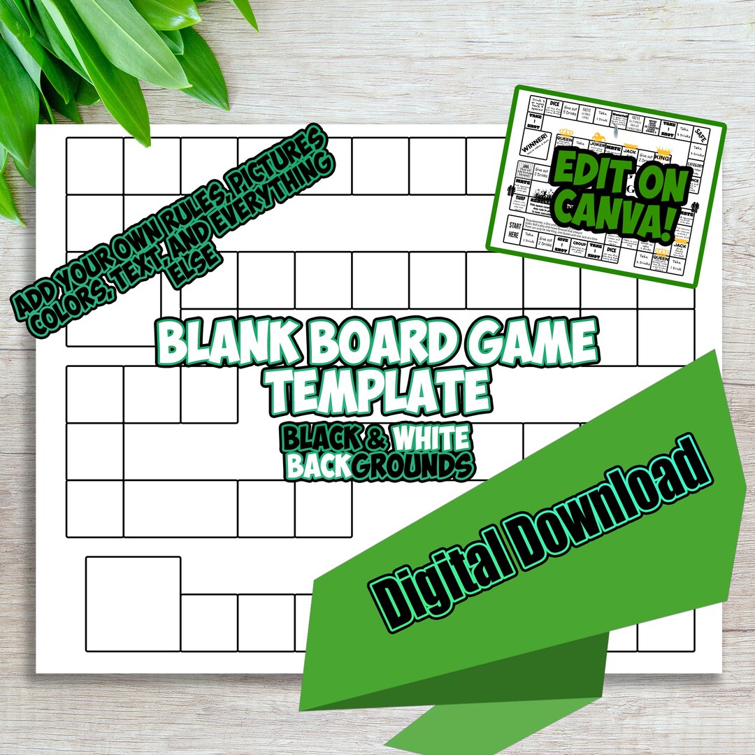 DIY Blank Game Board, Board Game Template, Kids Game Board, Adult Game ...