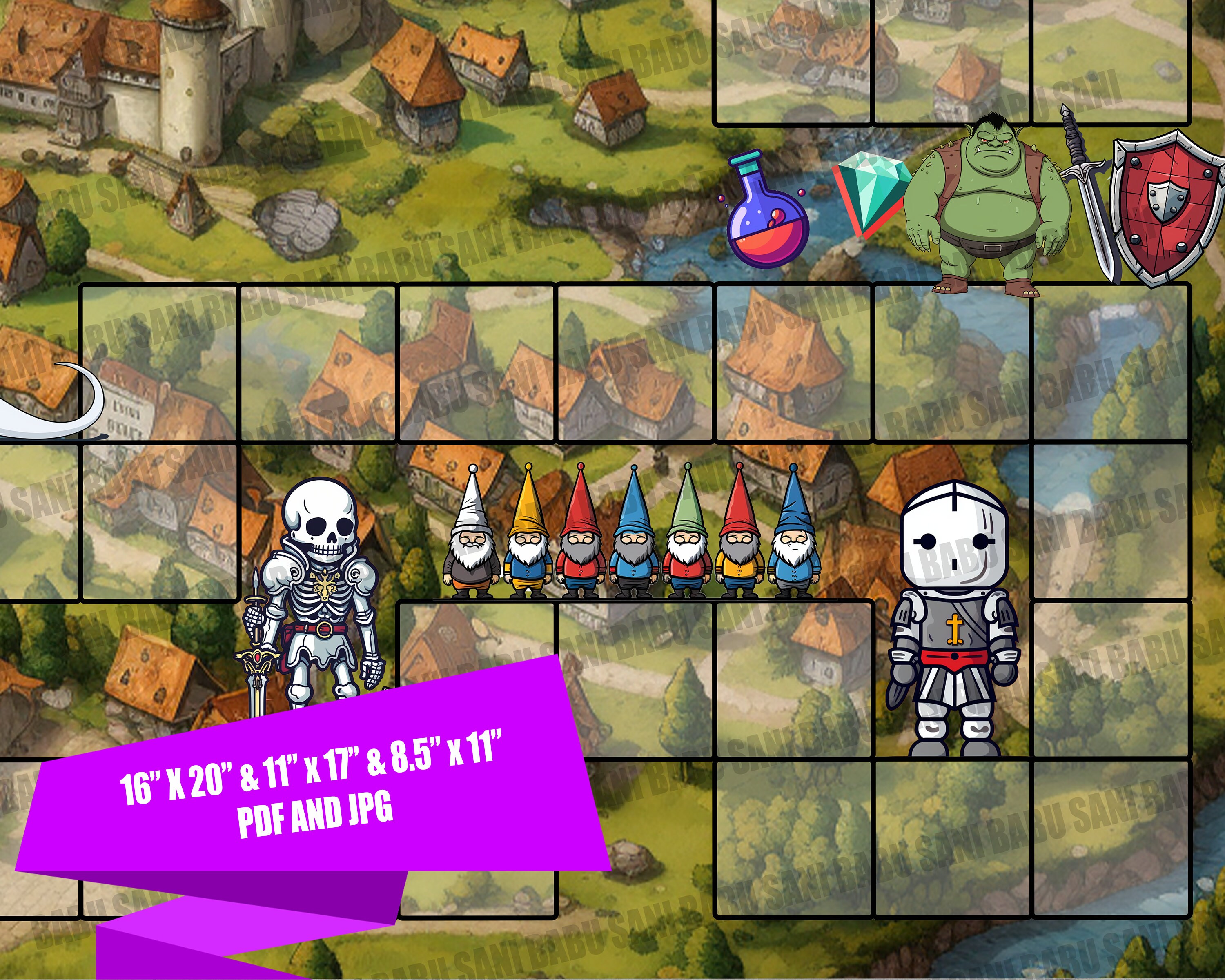DIY Blank Fantasy Game Board, Kids Game Board, Adult Game Board, Board ...