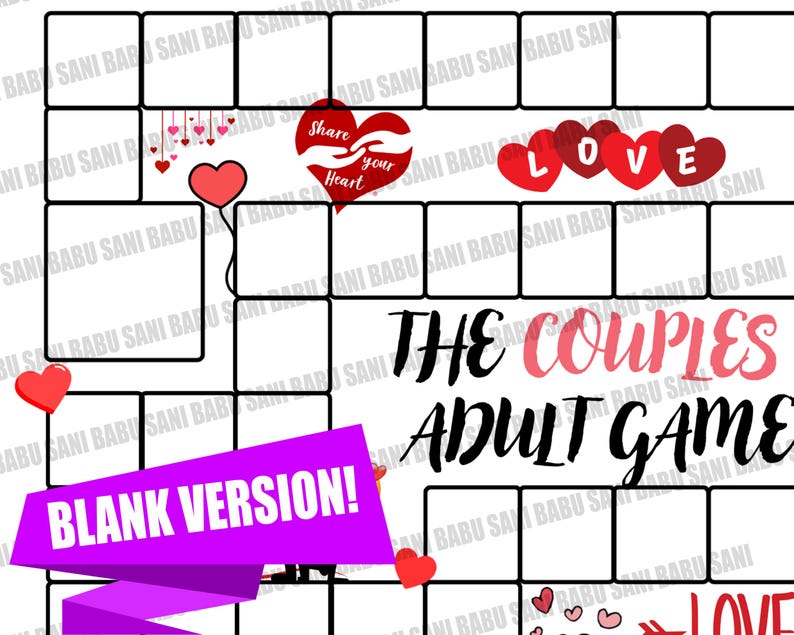 Adult Couples Board Game Template | Editable Canva | Printable Date ...