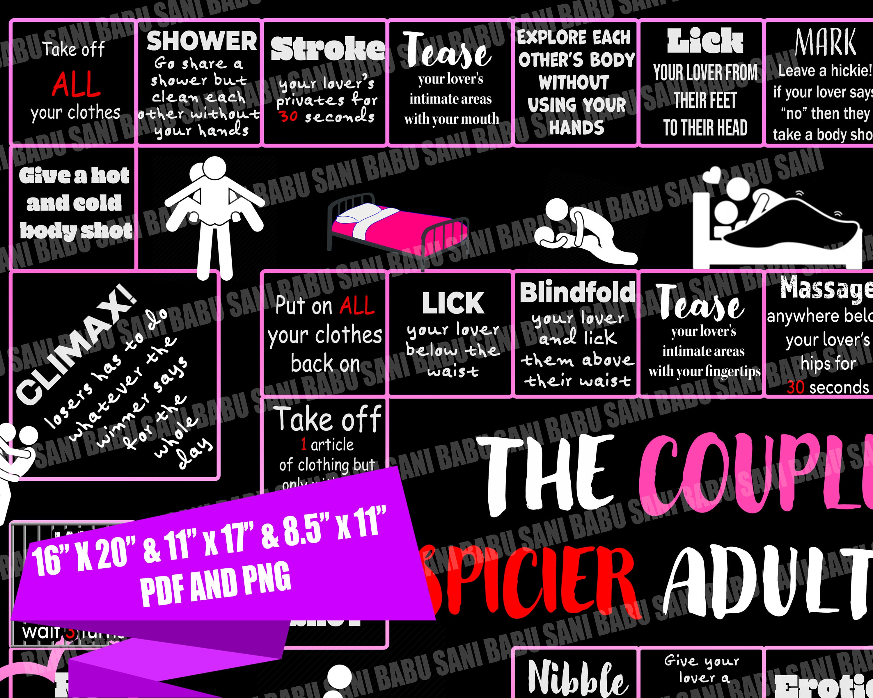 Spicier Adult Couple Board Game, Printable Date Night, Drinking Dares ...