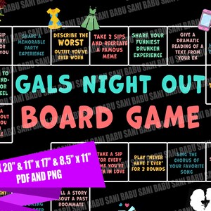 Gals Night Board Game, Girls Night Game, Digital File, Printable ...