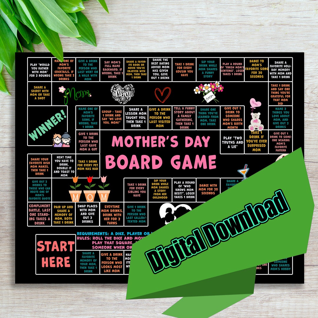 A Mother's Board Game, Date Night Game, Digital File, Printable ...