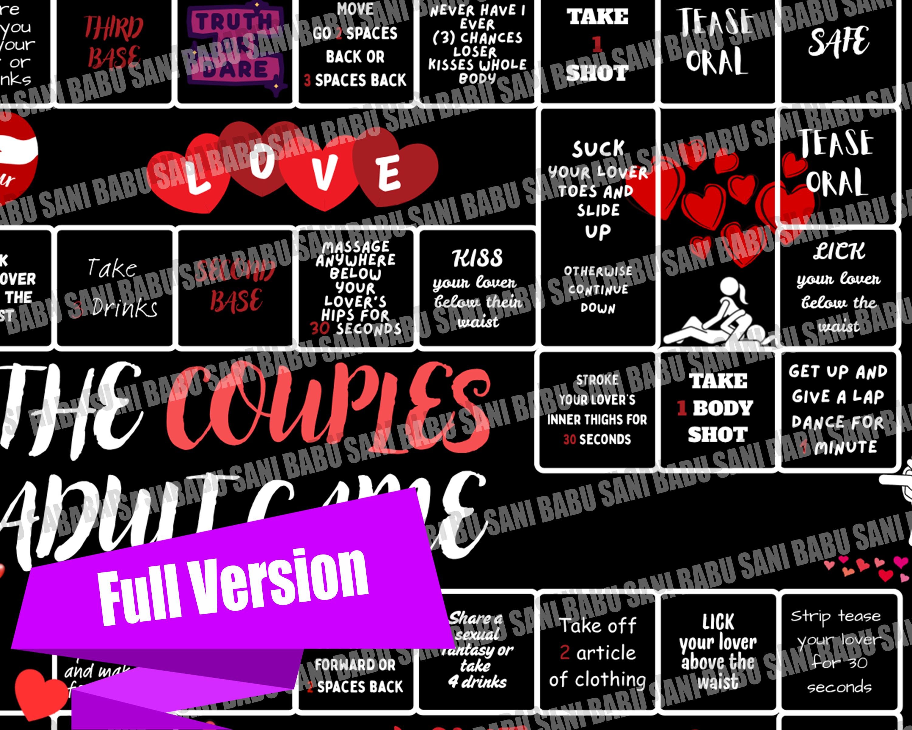 Adult Couples Board Game Template | Editable Canva | Printable Date ...