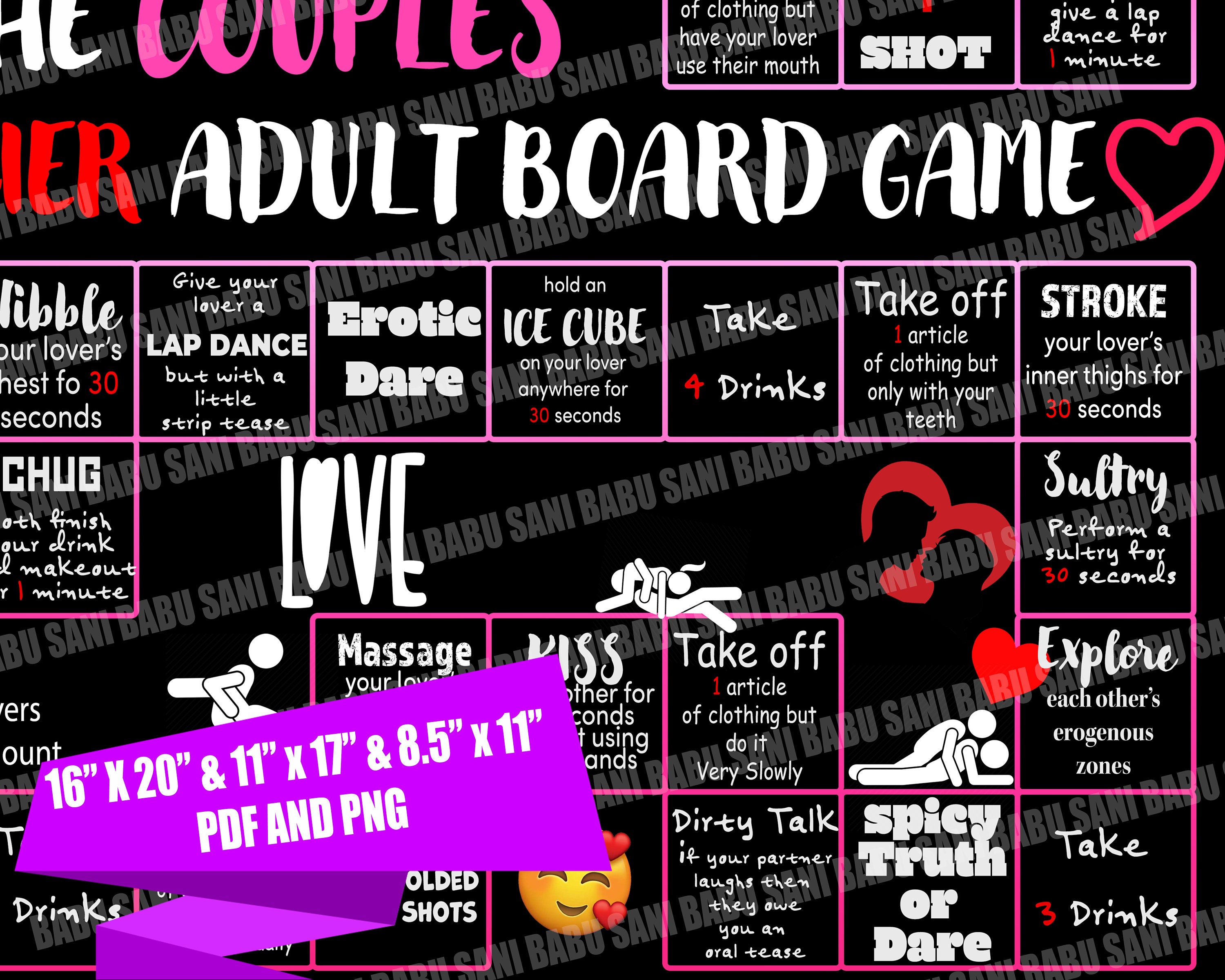 The SPICIER Adult Couple Board Game, Date Night Game, Digital File ...