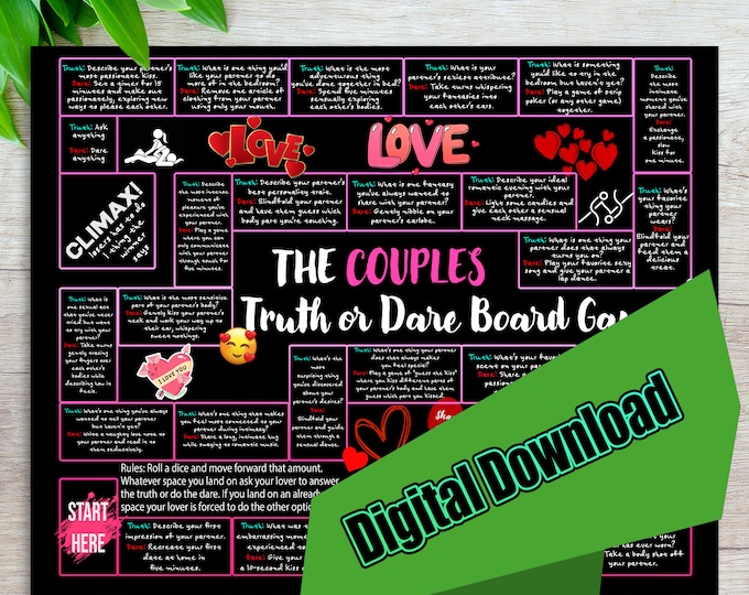 Couple Board Game | Printable Board Game | Couple Drink Game | Date ...