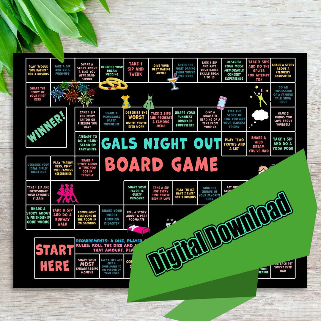 Gals Night Board Game, Girls Night Game, Digital File, Printable ...