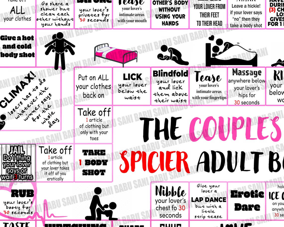 The Spicier Adult Couple Board Game Date Night Game Digital File