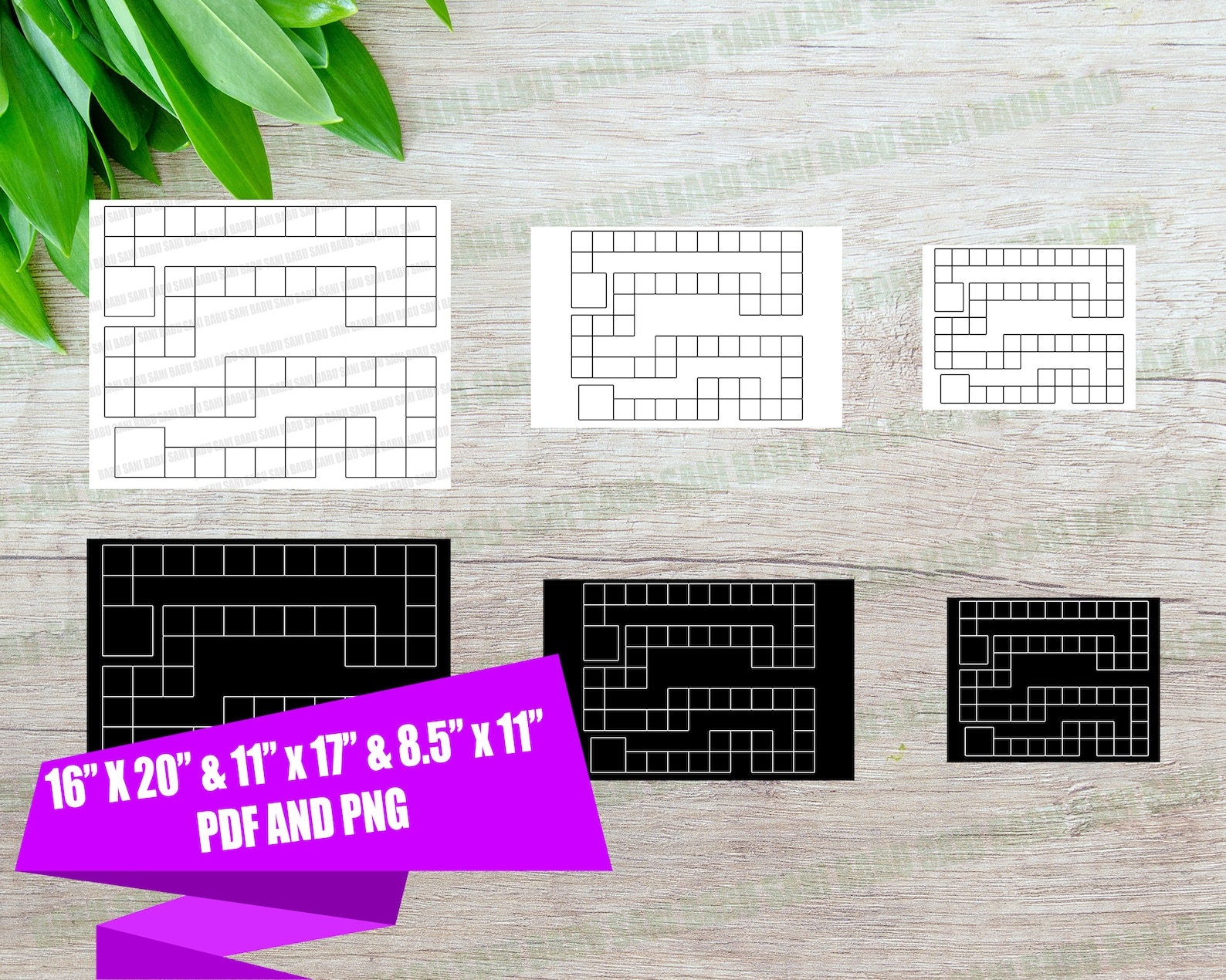 DIY Blank Board Game Template, Canva & Photoshop, PDF PNG (digital ...