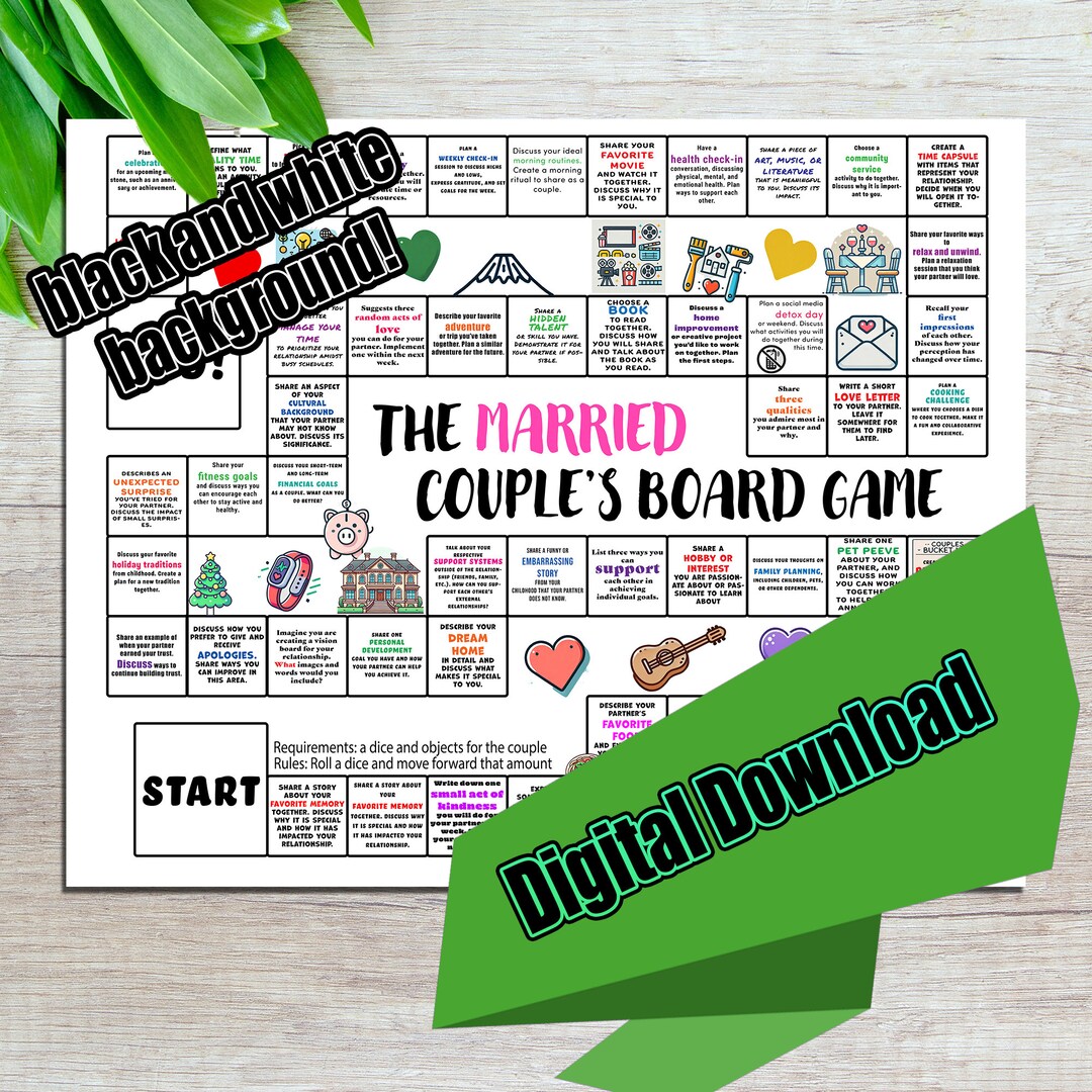 Married Couples Board Game, Relationship Bonding Prompts (digital ...