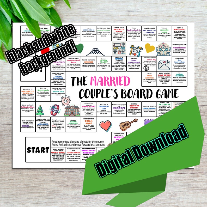 Married Couples Board Game, Date Night Game, Digital File, Printable ...