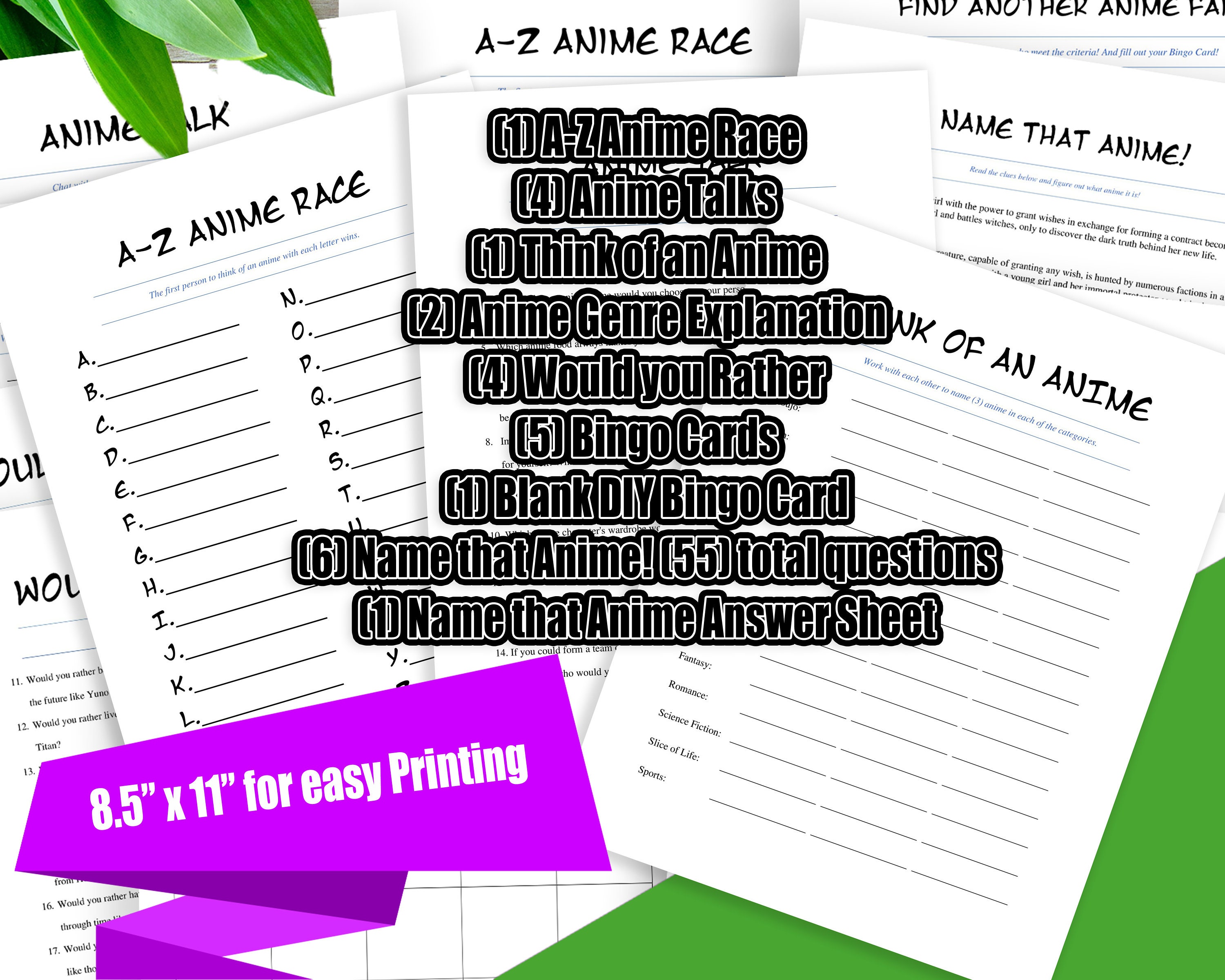 Printable Anime Icebreaker, Fun Icebreaker, Icebreaker Activities ...