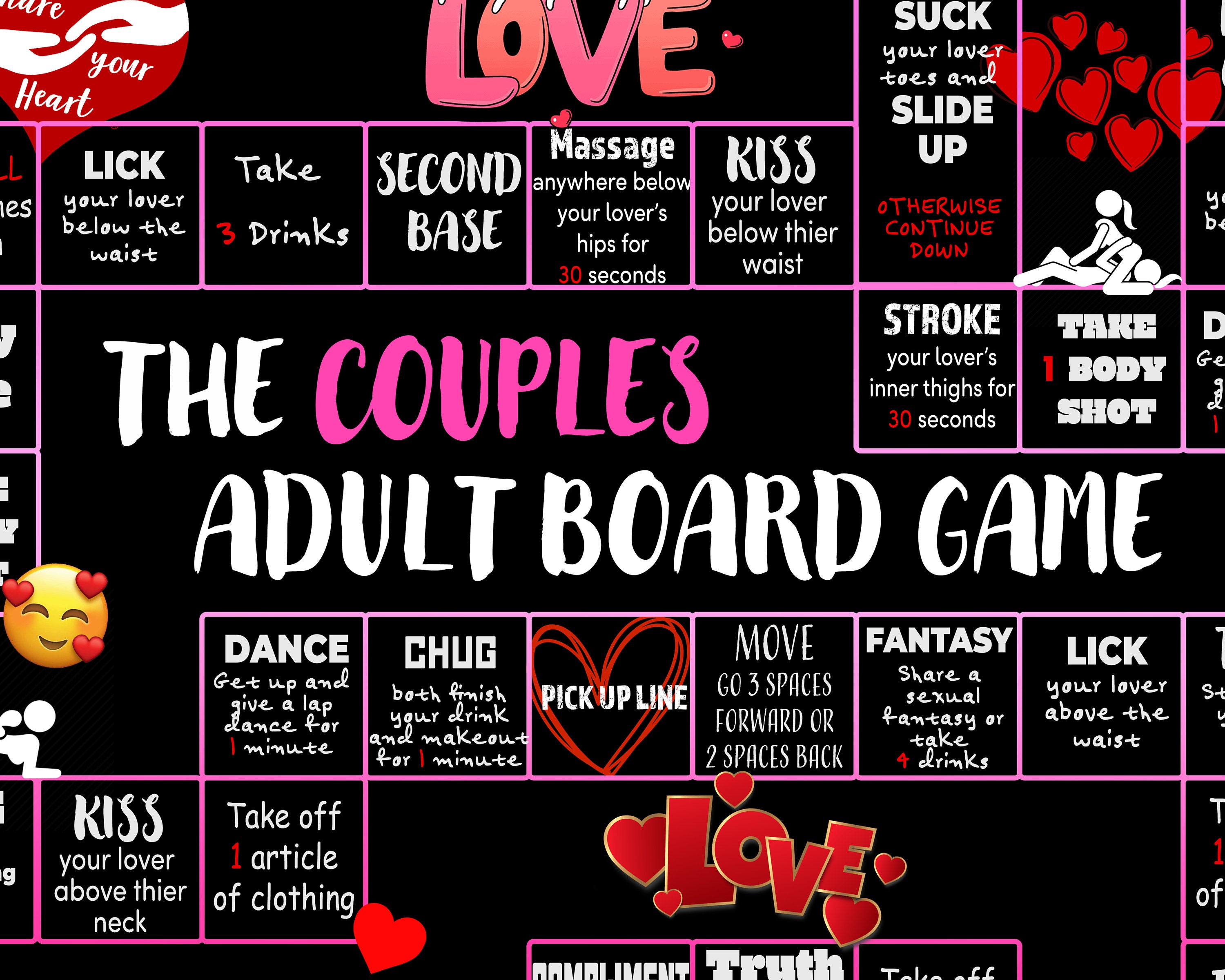 Adult Couple Board Game Date Night Game Digital File Printable