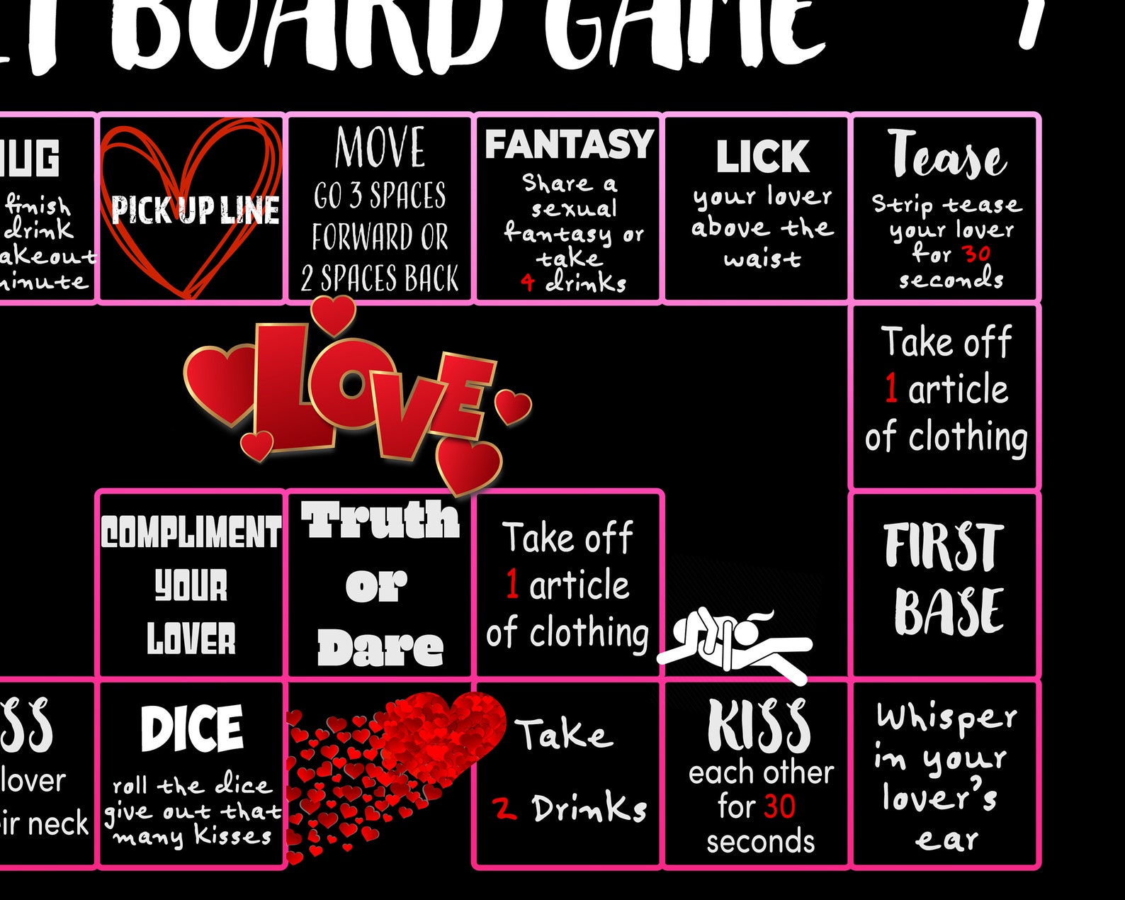 Adult Couple Board Game Date Night Game Digital File Printable
