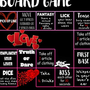 Adult Couple Board Game, Date Night Game, Digital File, Printable ...