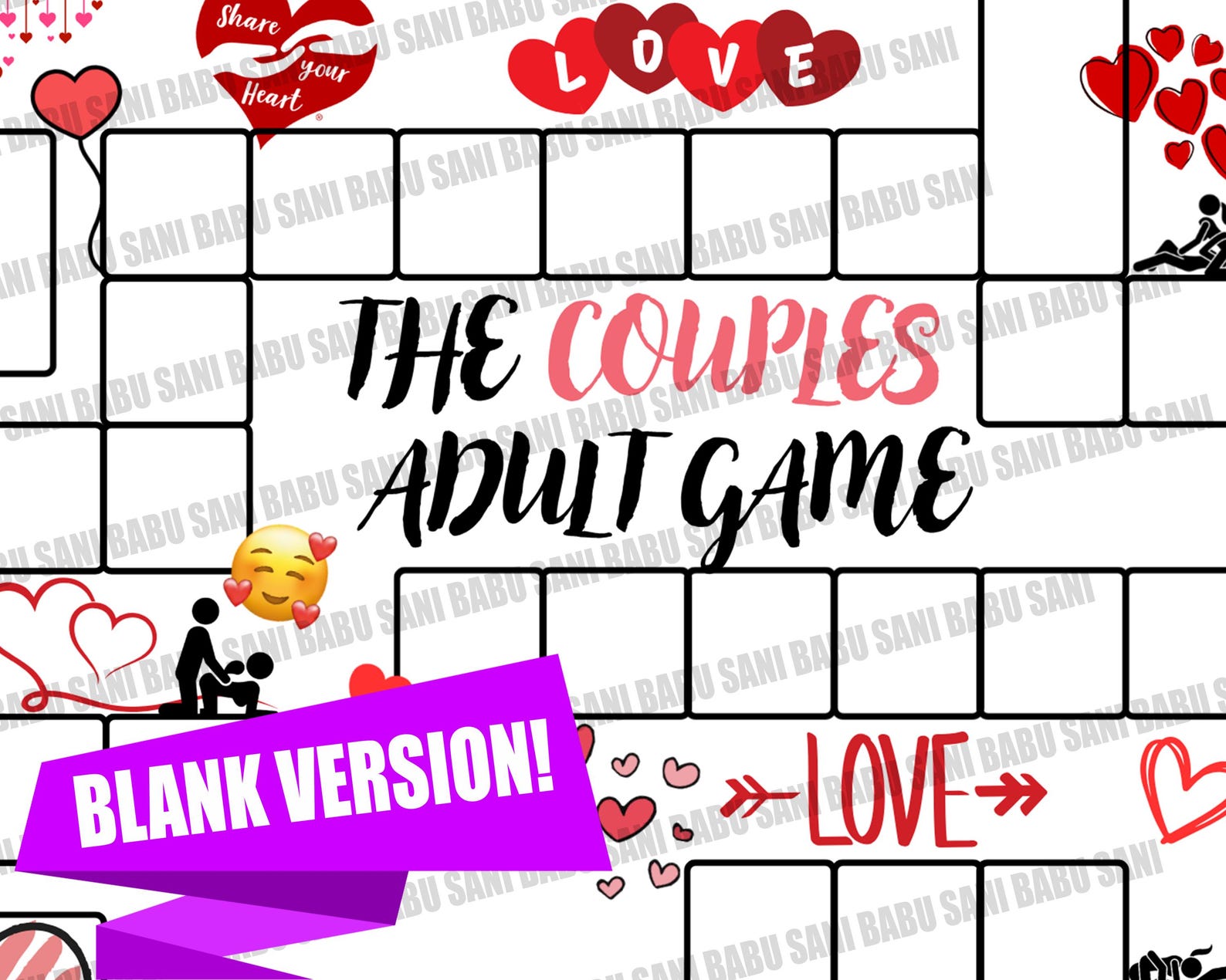 Adult Couples Board Game Template | Editable Canva | Printable Date ...