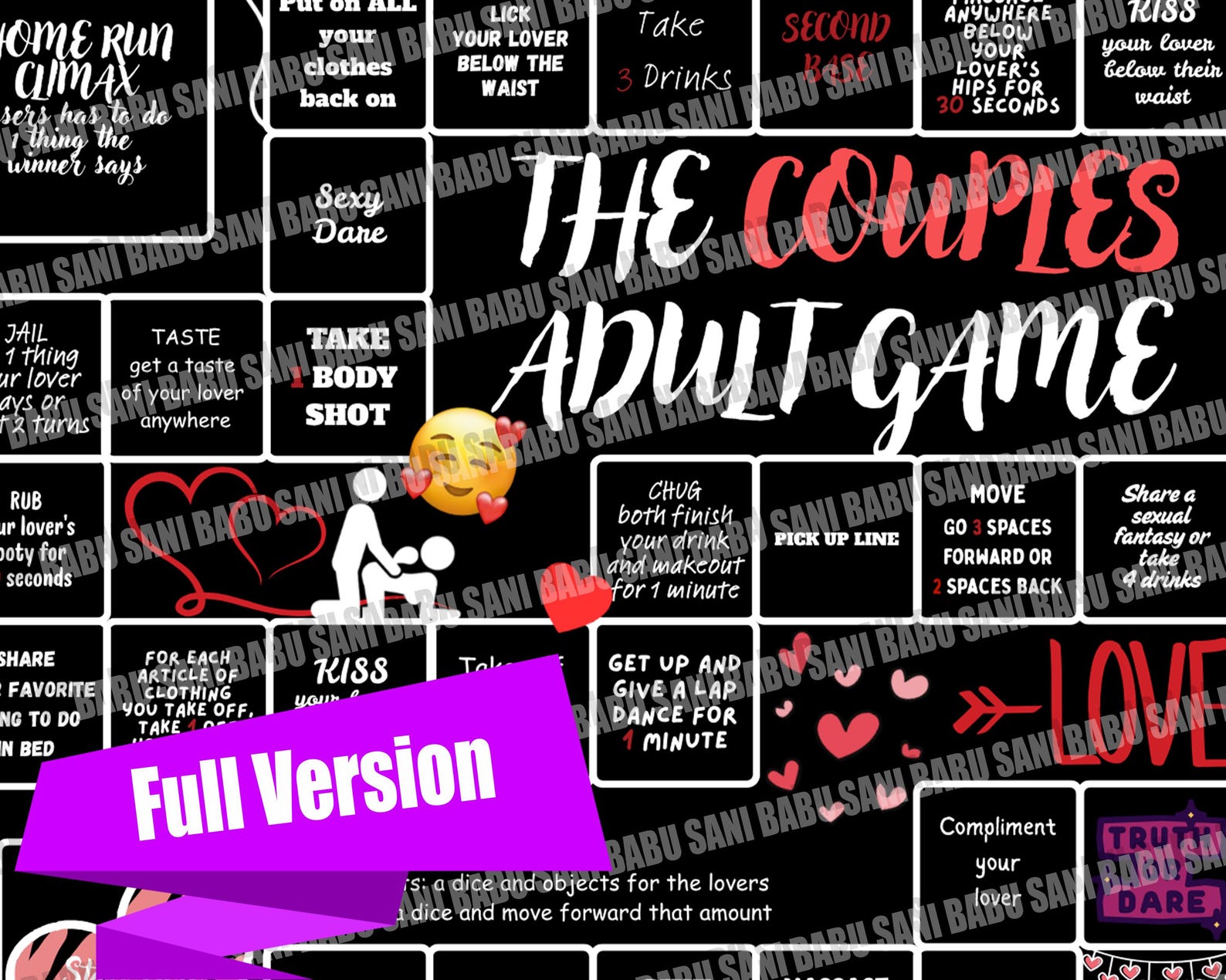 Adult Couples Board Game Template | Editable Canva | Printable Date ...