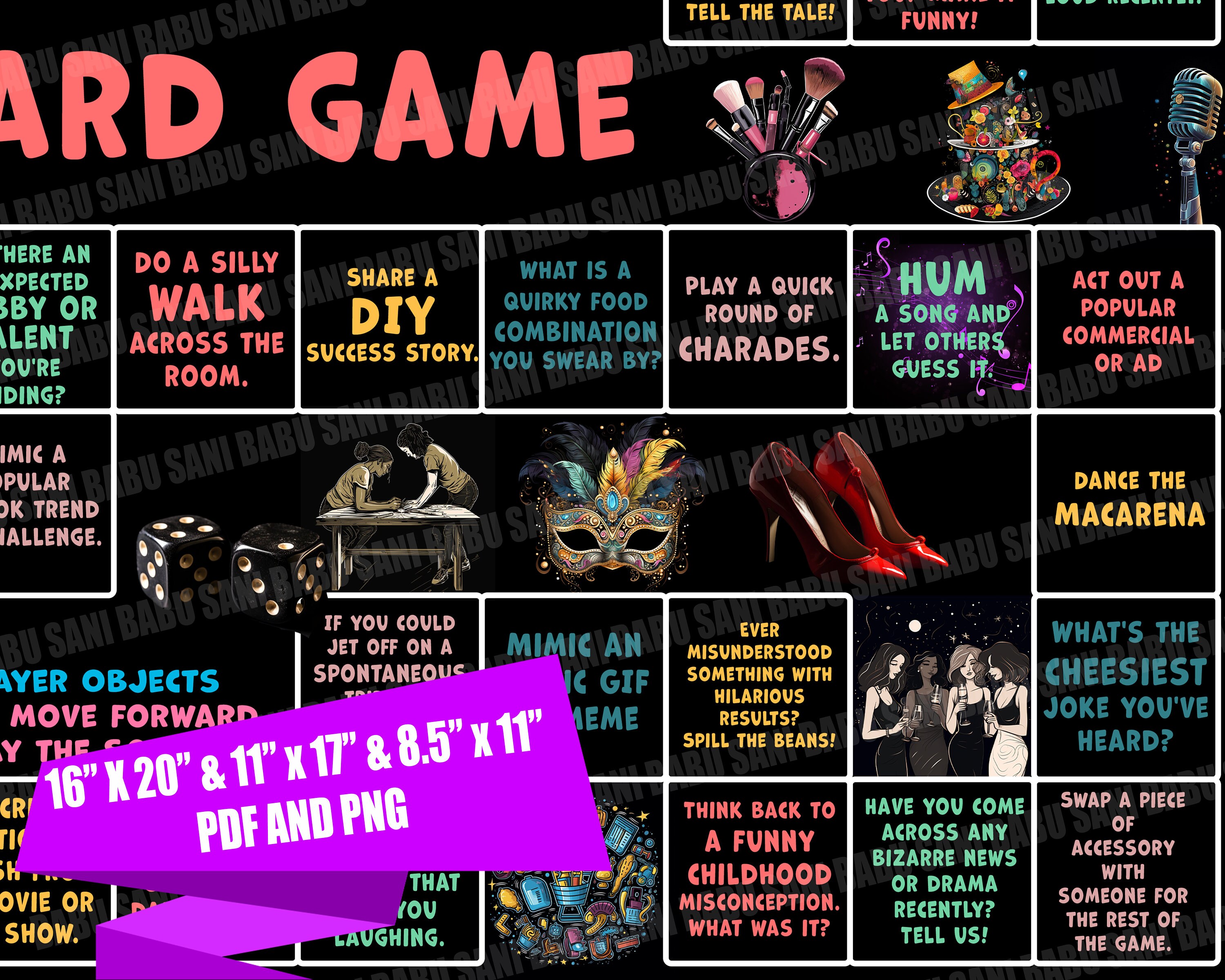 Version 2 Gals Night Board Game, Girls Night Game, Digital File ...