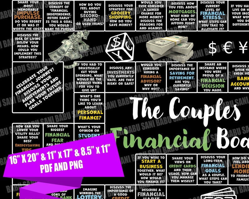 Couples Financial Board Game, Date Night, Finances, Couple ...