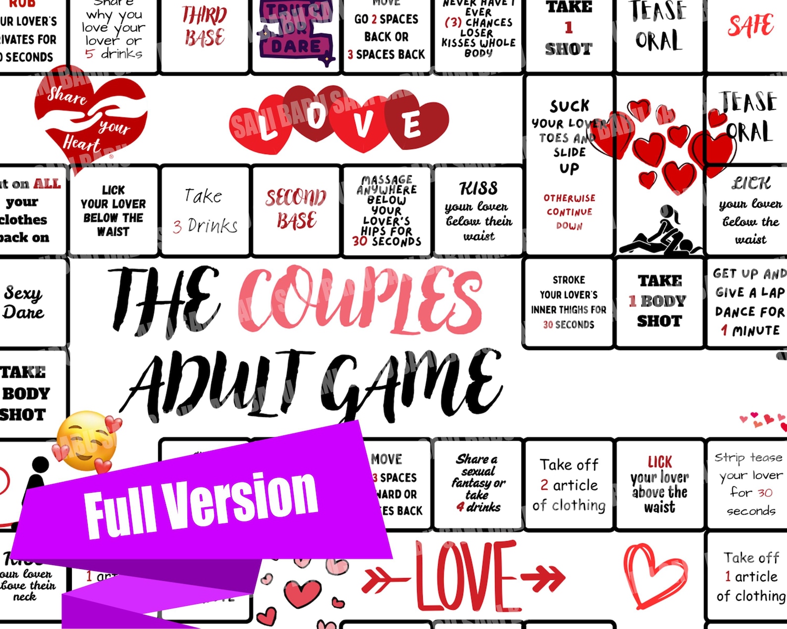 Adult Couples Board Game Template | Editable Canva | Printable Date ...
