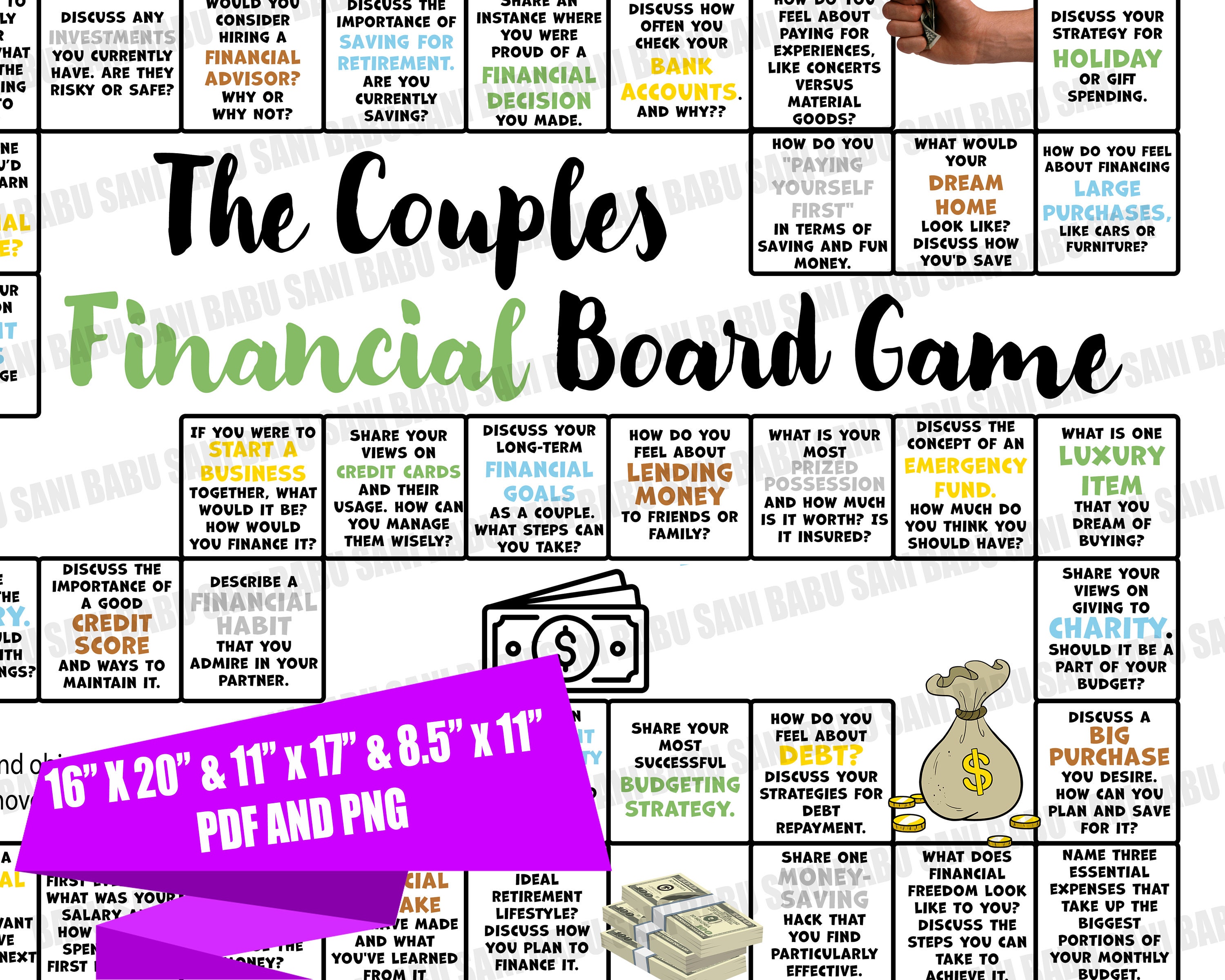 Couples Financial Board Game, Date Night Activity (digital Download) - Etsy
