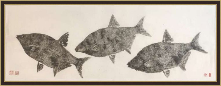 Huge Bream Fish Print, Original Gyotaku, Fish Print, Nature Decor, Fish ...