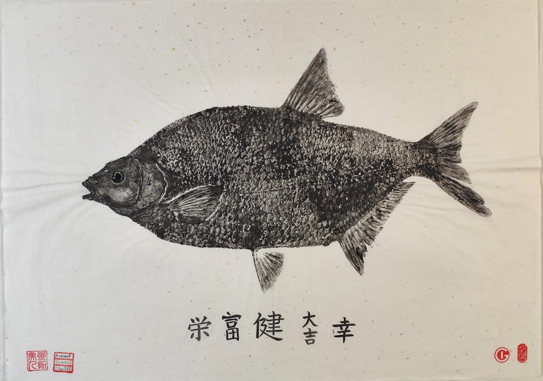 Huge Bream Fish Print, Gyotaku Original, Fish Print, Nature Decor ...