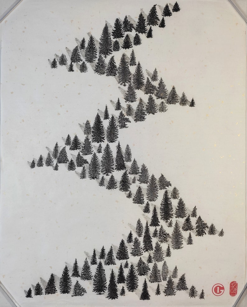 Linocut Art, Japanese Ink Painting, Lino Print, Home Gift, Nature Decor ...