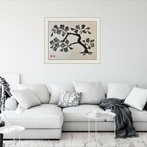 Japanese Bonsai Print, Ginkgo Biloba Bonsai, Gyotaku, Ginkgo Biloba ...