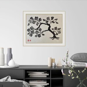 Japanese Bonsai Print, Ginkgo Biloba Bonsai, Gyotaku, Ginkgo Biloba ...
