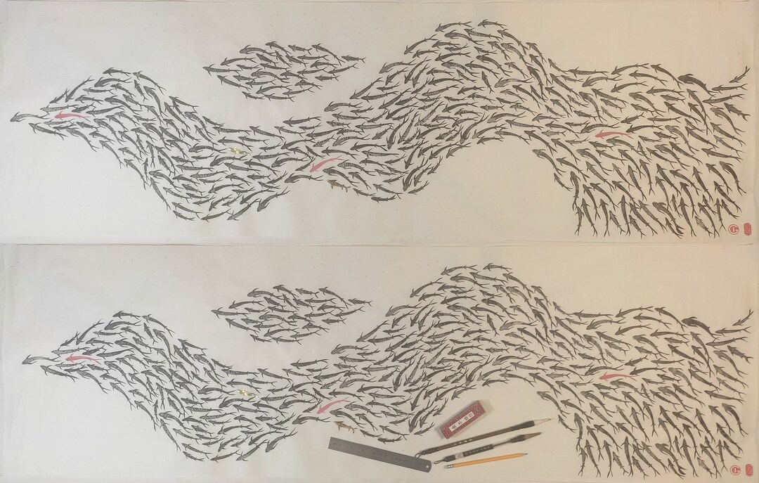 Linocut Fish, Fish Print, Rice Paper, Fish Stump Prints, Nature Decor ...