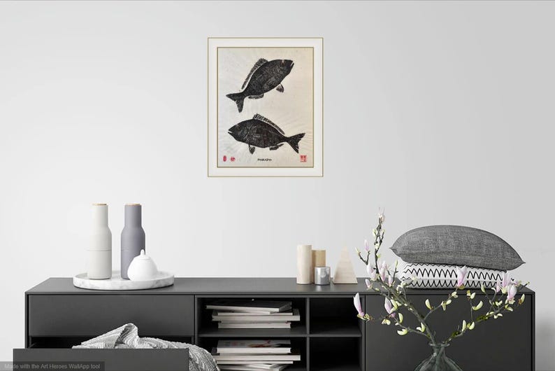 Original Gyotaku Dorado Fish Print, Hand-printed on Japanese Rice Paper ...