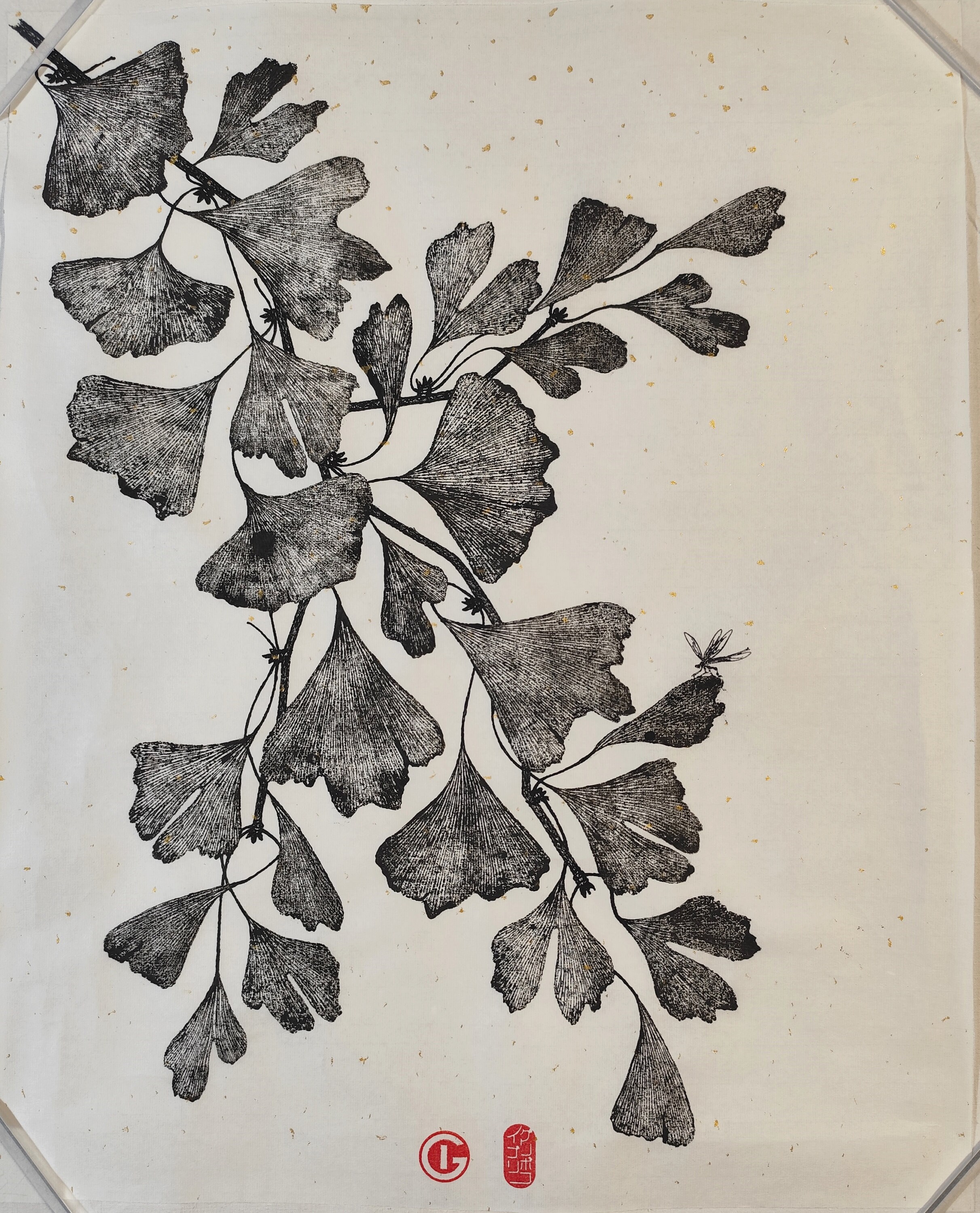 Ginkgo Biloba Leaf Printing, Gyotaku, Ginkgo Biloba Print, Nature Decor ...