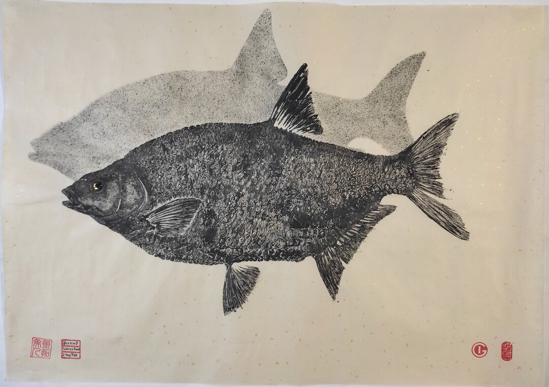 Huge Bream Print, Gyotaku Original, Fish Print, Nature Decor, Fish ...