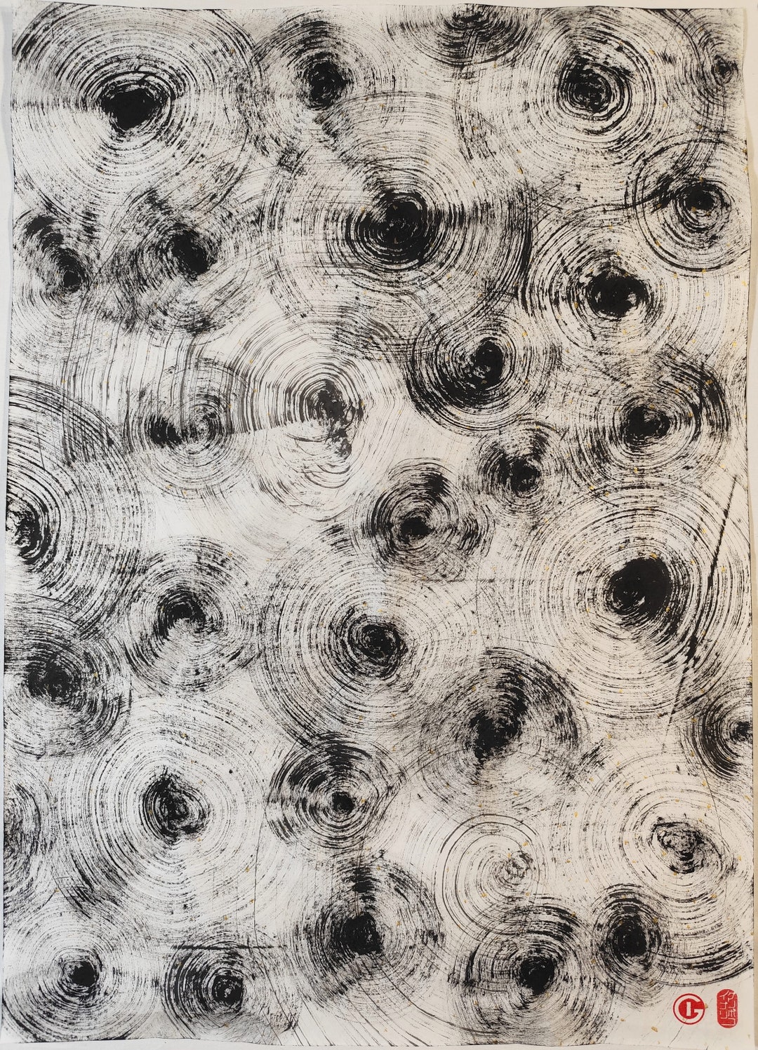 Japanese Ink Circles, Japanese Art, Wall Art, Hand Printed, Nature ...