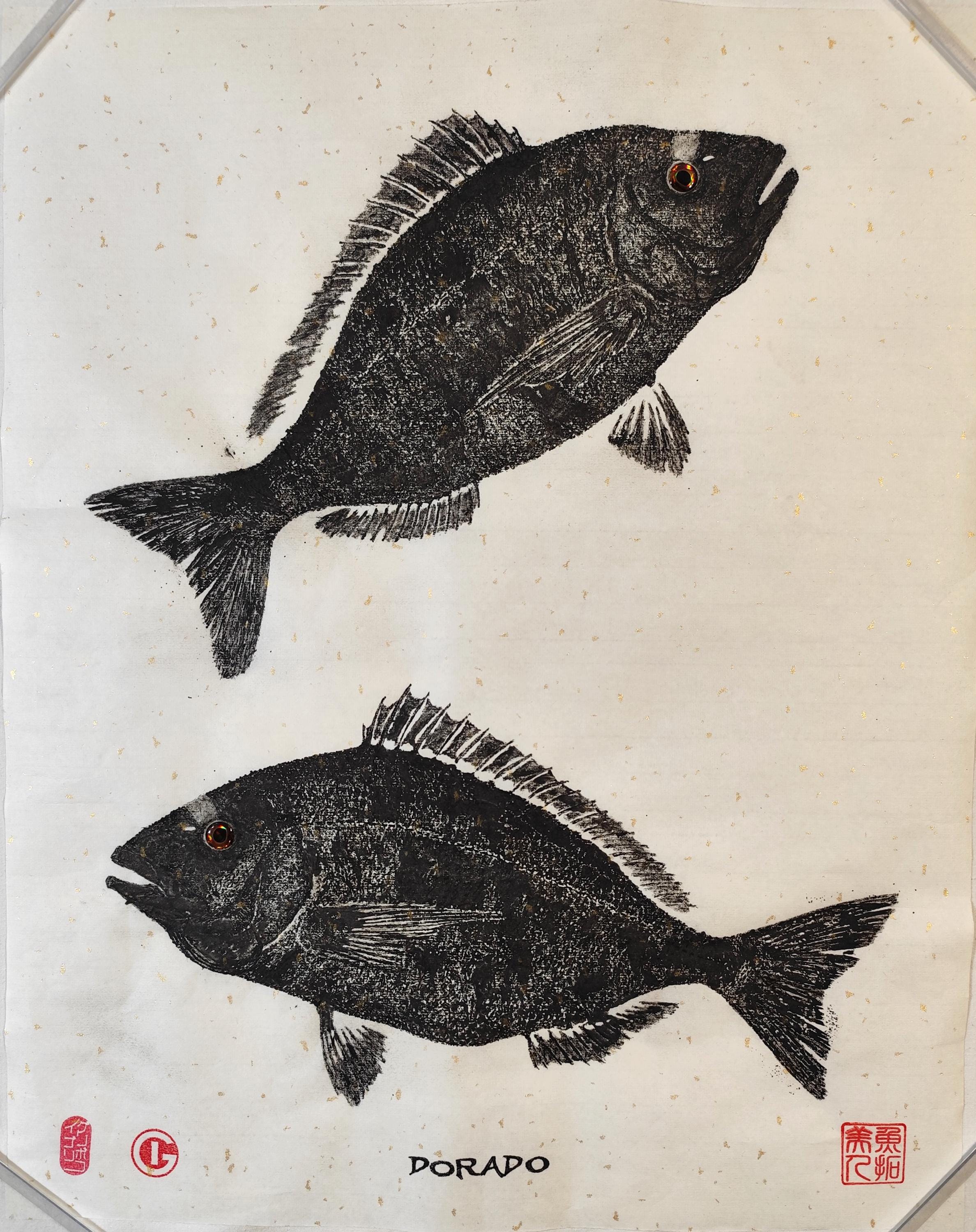 Original Gyotaku Dorado Fish Print, Hand-printed on Japanese Rice Paper ...