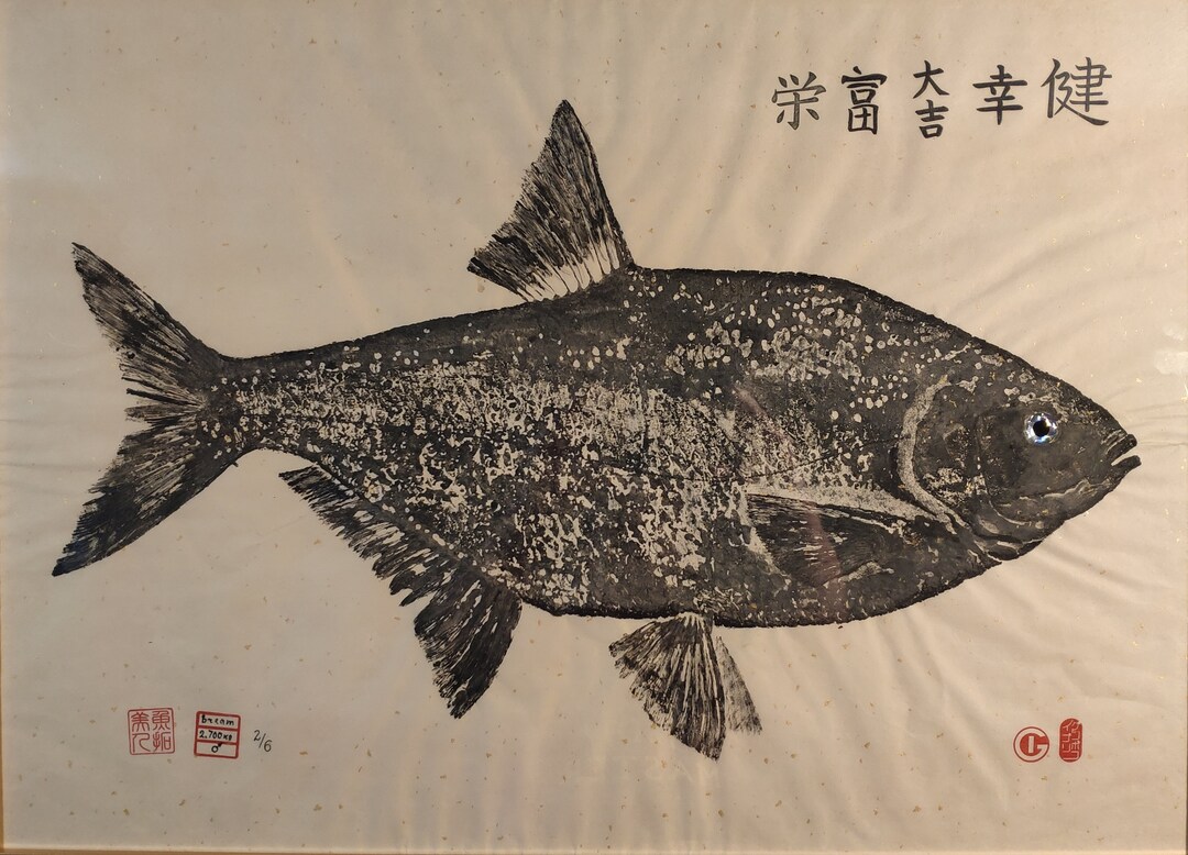Gyotaku Original, Huge Bream Fish Print, Fish Print, Nature Decor ...