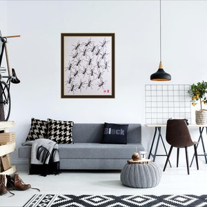 Linocut Art, Ants Print, Flock of Ants, Rice Paper, Ant Stump Prints ...