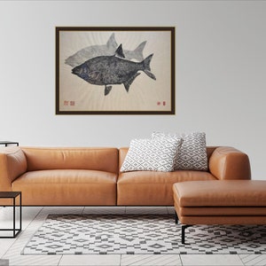 Huge Bream Print, Gyotaku Original, Fish Print, Nature Decor, Fish ...