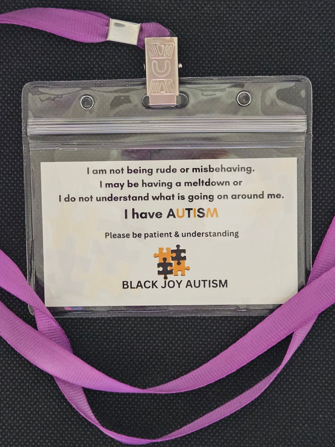 Autism Awareness Lanyard, Name Badge, ID Card, ID Holder, Autism ...