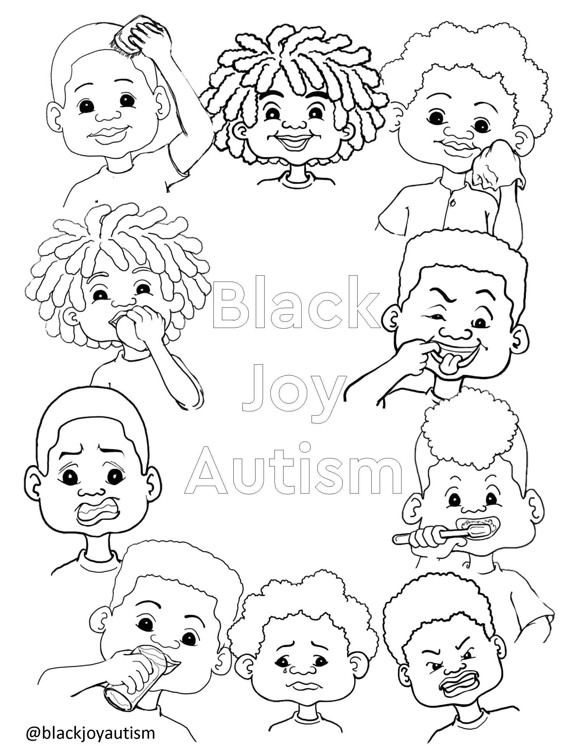 Boys-coloring Sheets-printable, Digital Download 12 Pages, PDF, Autism ...