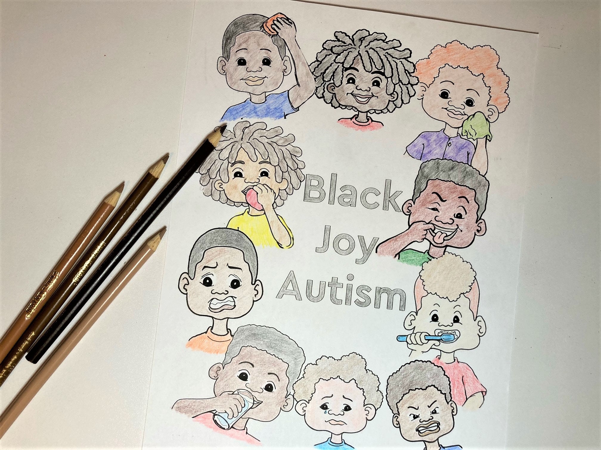 Boys-coloring Sheets-printable, Digital Download 12 Pages, PDF, Autism ...