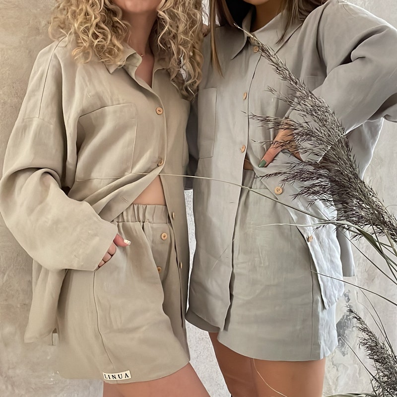 Women Linen Set - Etsy