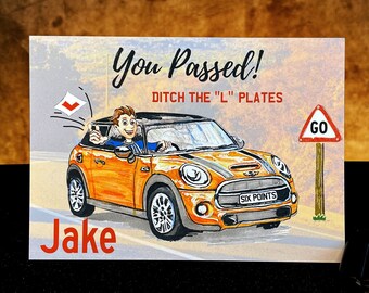 Driving Test Card Personalised Name and Number Plate Passed | Etsy UK