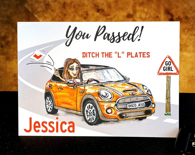 Driving Test Card, Personalised Name and Number Plate Passed Driving ...