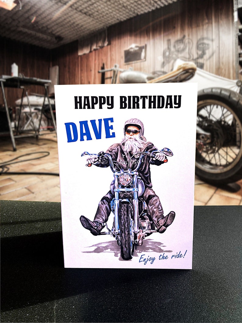 Personalised Motorbike Birthday Card for a Harley Davidson | Etsy