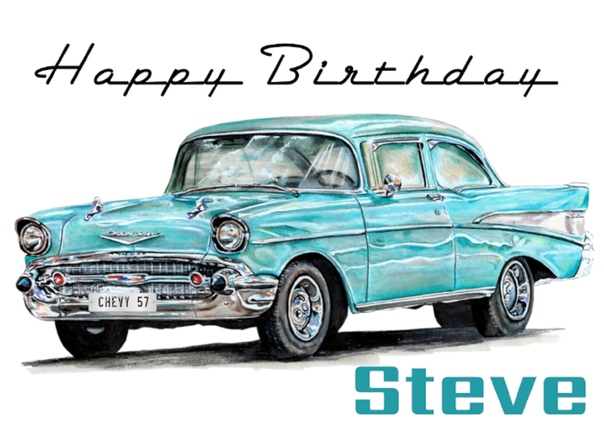 Classic Chevy Belair Birthday Card for Him Personalized Chevy - Etsy