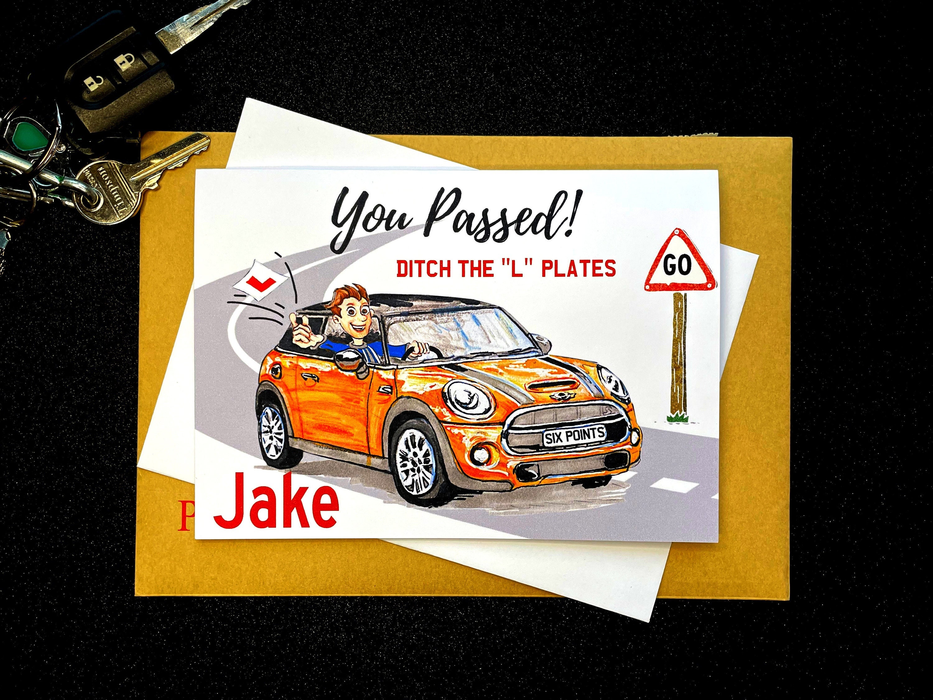 Driving Test Card Personalised Name and Number Plate Passed - Etsy UK